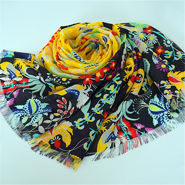 Custom silk scarves wholesale digital printed silk and merino wool ...