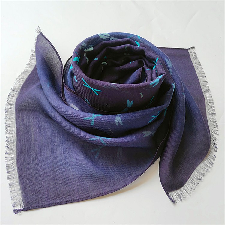 Silk scarf manufacturer digital printed custom woven modal silk scarf
