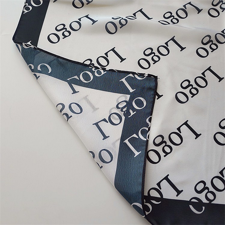 Custom silk head hair company logo printed scarves promotional scarf gift