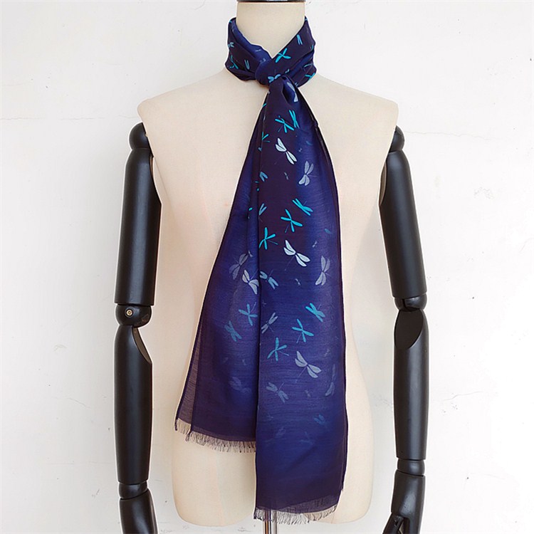 Silk scarf manufacturer digital printed custom woven modal silk scarf