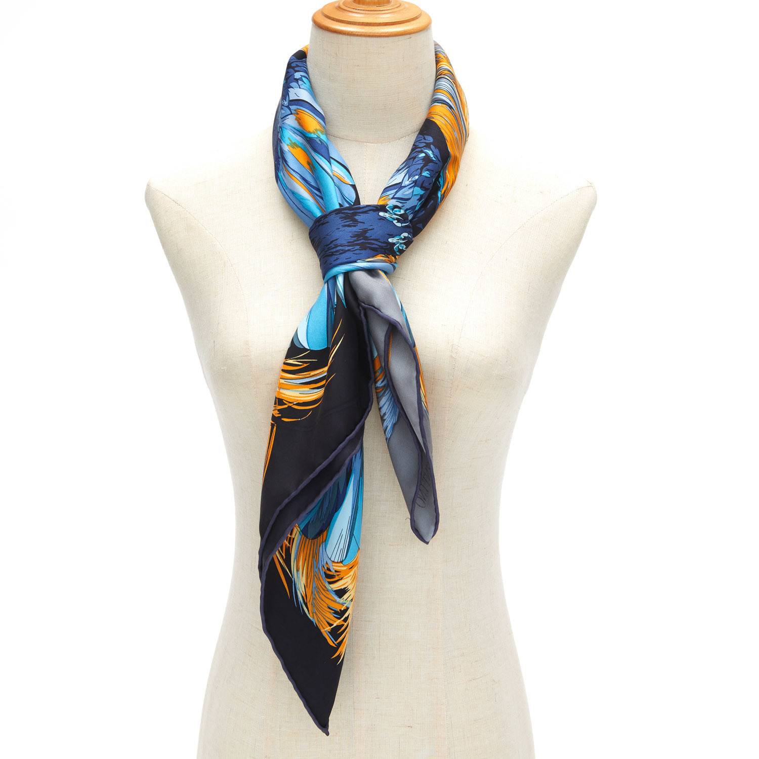 custom design digital print silk neck head scarf with logo