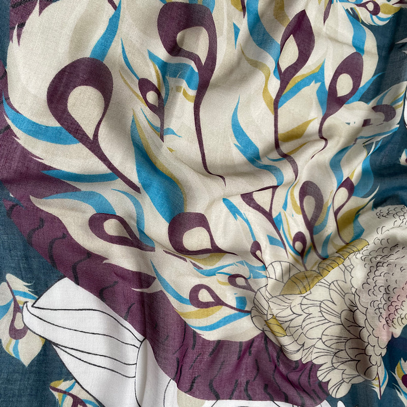 Wholesale custom digital printed modal silk scarf