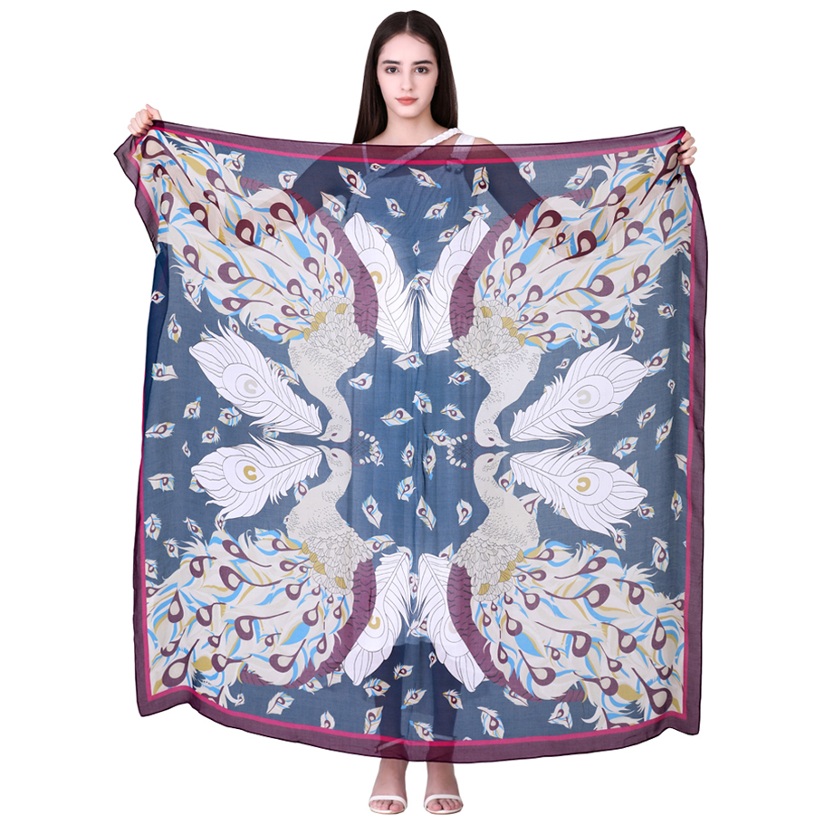 Wholesale custom digital printed modal silk scarf
