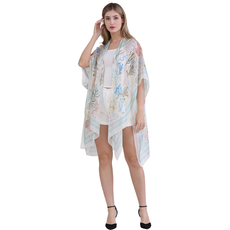 Custom photo made digital print kimono robe beach cover up wear kimono ...